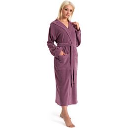Damenbademantel OTTO HOME, L:125cm, lila, Leichtfrottier, Hausm&auml;ntel, "Jule, ideal f&uuml;r Sauna & Spa, Hotelbademantel, Morgenmantel", einfarbiger