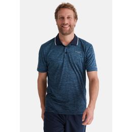Poloshirt Stooker Men "PABLO Poloshirt", Damen, Gr. L, blau stripe, Feinstrick, 100% Polyester, comfort fit, hoch geschlossener Ausschnitt, Shirts, Stooker PABLO Herren Poloshirt Comfort Fit