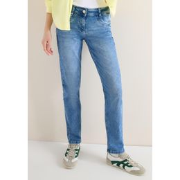 Cecil Damen Slim-fit-Jeans "Style Scarlett"authentic used wash, Gr. 34, unifarben, Denim/Jeans, Obermaterial: 78% Baumwolle, 20% Polyester, 2%