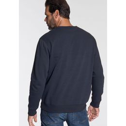 MAN'S WORLD MAN'S WORLD Herren Sweatshirt, blau, Gr. S, Obermaterial: 60% Baumwolle, 40% Polyester, Sweatshirts, Langarm, l&auml;ssiger Print, Rundhals, aus