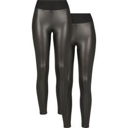Urban Classics Damen Leggings "Urban Classics Damen"schwarz, schwarz, Gr. 4XL, unifarben, 91% Polyester, 9% Elasthan, Hosen