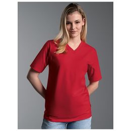 TRIGEMA Damen T-Shirt "TRIGEMA V-Shirt DELUXE", braun, Basic, Gr. S, Single Jersey, 50% Baumwolle, 50% Polyester, Shirts