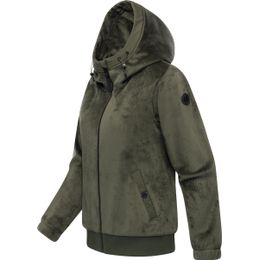 Ragwear Damen Fleecejacke "Cousy Short Bonded", gr&uuml;n, Gr. XS, Obermaterial: 91% Polyester, 9% Elasthan. Innenfutter: 94% Polyester, 6% Elasthan,