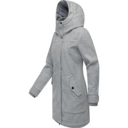 Ragwear Damen Wollmantel "Janesha Coat", grau, Gr. S, Obermaterial: 100% Polyester. Innenfutter: 100% Polyester, M&auml;ntel, Mantel in Wolloptik mit