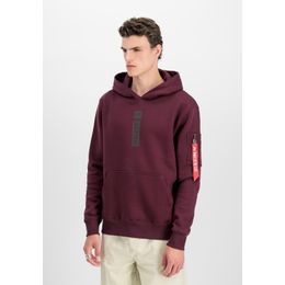 Hoodie Alpha Industries "Alpha Puff Print Hoodie", Damen, Gr. M, schwarz cherry, Obermaterial: 80% Baumwolle, 20% Polyester, regular fit, Sweatshirts Hoodie