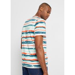 bonprix Herren T-Shirtbunt gestreift, Gr. 64, bedruckt, gestreift, Jersey, Obermaterial: 100% Baumwolle, Shirts, Regular Fit, Kurzarm, bunt