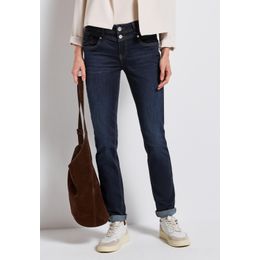 Street One Damen Comfort-fit-Jeans, blau, Gr. 36, unifarben, Jeans, 93% Baumwolle, 5% Elastomultiester, 2% Elasthan, Jeans, Middle Waist