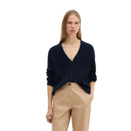 Marc O'Polo MARC O'POLO Damen Cardigan "aus Heavy-Weight-Organic-Cotton", blau, Gr. XS, unifarben, Obermaterial: 100% Baumwolle, Strickjacken