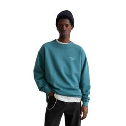 Marc O'Polo Sweatshirt MARC O'POLO DENIM "mit R&uuml;ckenprint", Herren, Gr. M, navy teal, Obermaterial: 100% Baumwolle, unifarben, relaxed fit, Rundhals, Rippb&uuml;ndchen, Sweatshirts Sweatshirt
