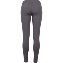 Urban Classics Damen Leggings "Urban Classics Damen Ladies Tech Mesh Leggings"schwarzgrau, Gr. L, unifarben, 80% Polyamid, 20% Elasthan, Hosen
