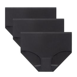 Jockey Damen Periodenslip "Worry Free", Gr. S, schwarz, Single Jersey, Obermaterial: 95% Baumwolle, 5% Elasthan, unifarben, Unterhosen, Hoher Komfort