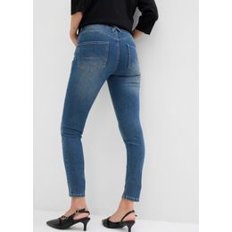 bonprix Damen Skinny-fit-Jeans, blau, Gr. 42, Denim/Jeans, Obermaterial: 82% Baumwolle, 17% Polyester, 1% Elasthan, Jeans, mit Stretch-Anteil,