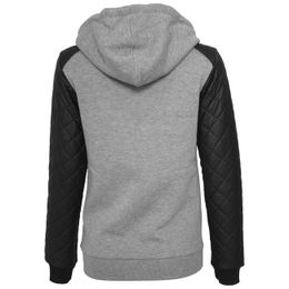 Urban Classics Damen Sweatjacke "Urban Classics Damen"grau schwarz, Gr. S, unifarben, 63% Baumwolle, 37% Polyester, Sweatjacken