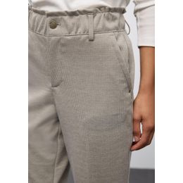 Street One Damen Stoffhose, beige, Gr. 44, gemustert, Stoff, 83% Polyester, 15% Viskose, 2% Elasthan, Hosen, High Waist