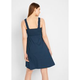 bonprix Damen Umstandskleiddunkelblau, schwarz, Gr. 40, Obermaterial: 100% Baumwolle, Kleider, aus reiner Baumwolle, A-Linien-Passform, im