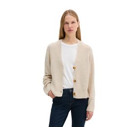Marc O'Polo MARC O'POLO Damen Cardigan "aus Heavy-Weight-Organic-Cotton", beige, Gr. S, unifarben, Obermaterial: 100% Baumwolle, Strickjacken