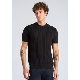 LINDBERGH Herren Kurzarmshirt "T-Shirt (Kurzarm) Relaxed Fit", schwarz, Gr. XXL, Obermaterial: 100% Baumwolle, Shirts