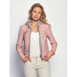 Maze Damen Lederjacke "Mico", braun, Gr. L, Obermaterial: 100% Lammleder. Innenfutter: 100% Polyester. Kapuze: 55% Baumwolle, 45% Polyester, Jacken