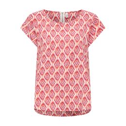 Only Damen Shirtbluse "ONLVIC S/S AOP TOP NOOS PTM"equestrian rot aop:warm tiles, Gr. 36, bedruckt, Web, Obermaterial: 97% Polyester, 3% Elasthan,