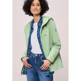 Street One Damen Windbreaker, gr&uuml;n, Gr. 34, unifarben, Stoff, Obermaterial: 60% Polyester, 40% Nylon. Futter: 100% Polyester, Jacken, mit Kapuze mit