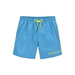 Venice Beach Herren Badeshorts, blau, Gr. XXL, unifarben, Microfaser, Recycling-Polyester, Badehosen, seitliche Eingrifftasche mit Rei&szlig;verschluss