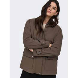 Only Damen Parka "ONLEVELYN MIX JACKET OTW", braun, Gr. XS, unifarben, Web, Obermaterial: 100% Polyester, Jacken