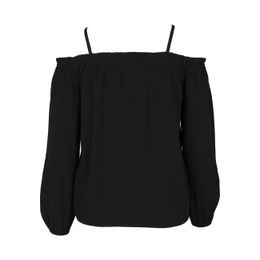 Urban Classics Damen Langarmshirt "Urban Classics Damen Ladies Cold Shoulder Longsleeve"schwarz, Gr. S, unifarben, 100% Viskose, Shirts