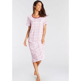 Damen Nachthemd, VIVANCE DREAMS BY LASCANA, Gr. 36, bunt, Single Jersey, Obermaterial: 100% Baumwolle, Kleider, mit Seitenschlitzen f&uuml;r mehr