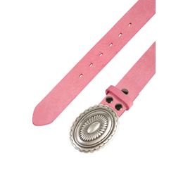 Damen Lederg&uuml;rtel "&raquo;Gump Pink&laquo;, mit austauschbarer Schlie&szlig;e &raquo;Mandala Silber&laquo;"rosa, Gr. 95, RETTUNGSRING G&Uuml;RTEL, Rindsleder, G&uuml;rtel