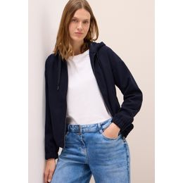 Cecil Damen Blouson, blau, Gr. XL, meliert, Stoff, Obermaterial: 92% Polyester, 8% Viskose. Futter: 100% Polyester, Jacken, mit Kapuze