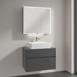 Villeroy & Boch Villeroy & Boch Embrace Schrank mit Waschtisch, mit Spiegelschrank My View Now, 5A6156RW+A95500FP+A4558000, My View Now