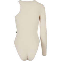 Urban Classics Damen Body "Urban Classics Damen Ladies Organic Stretch Asymmetric Body"sandwei&szlig;, Gr. 5XL, 95% Baumwolle, 5% Elasthan, Bodys