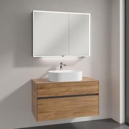 Villeroy & Boch Villeroy & Boch Embrace Schrank mit Waschtisch, mit Spiegelschrank My View Now, 5A6056RW+A95600RH+A4551000, My View Now