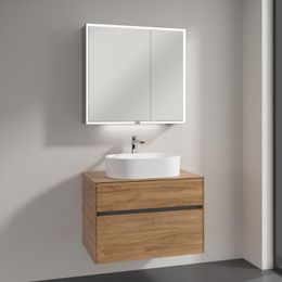 Villeroy & Boch Villeroy & Boch Embrace Schrank mit Waschtisch, mit Spiegelschrank My View Now, 5A6056RW+A95500RH+A4558000, My View Now