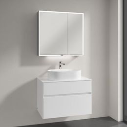 Villeroy & Boch Villeroy & Boch Embrace Schrank mit Waschtisch, mit Spiegelschrank My View Now, 5A6056RW+A95500DH+A4558000, My View Now