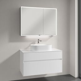 Villeroy & Boch Villeroy & Boch Embrace Schrank mit Waschtisch, mit Spiegelschrank My View Now, 5A6056RW+A95600DH+A4551000, My View Now