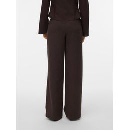 V&eacute;ro Moda VERO MODA Damen Anzughose "VMBESTIE HW WIDE PANT NOOS", braun, Gr. 38, meliert, unifarben, Web, Obermaterial: 94% Polyester, 4% Viskose, 2% Elasthan,