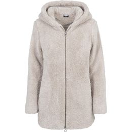 Urban Classics Damen Langmantel "Urban Classics Damen Ladies Sherpa Jacket"sand, Gr. L, 100% Polyester, M&auml;ntel