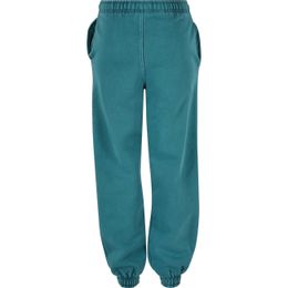 Urban Classics Damen Sweathose "Urban Classics Damen Ladies High Waist Stone Washed Sweat Pants", gr&uuml;n, Gr. L, unifarben, 70% Baumwolle, 30%