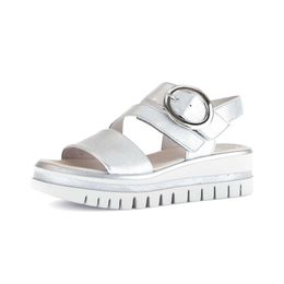 Gabor Damen Plateausandaletten "Plateau Sandale", Gr. 38,5, silber, Schuhe