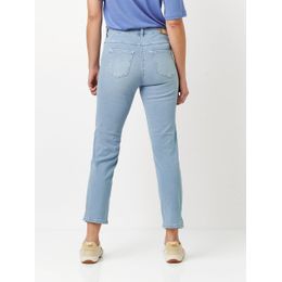 Toni Damen 7/8-Jeans, blau, Gr. 34, unifarben, Denim/Jeans, Obermaterial: 92% Baumwolle, 6% Polyester, 2% Elasthan, Jeans, geschlitzt, mit Stretch