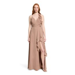 Vera Mont Damen Chiffonkleid "Damen mit Volant", beige, festlich, Gr. 40, T&uuml;ll, Obermaterial: 100% Polyester. Besatz: 100% Polyamid. Futter: 100%