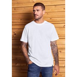 Street One MEN Herren T-Shirt, wei&szlig;, Gr. L, unifarben, Web, 100% Baumwolle, Shirts, aus reiner Baumwolle