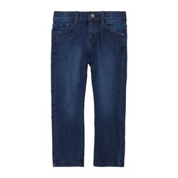5-Pocket-Jeans s.Oliver JUNIOR, Jungen, Gr. 116, N-Gr, blau (dunkelblau), Denim/Jeans, Obermaterial: 85% Baumwolle, 14% Polyester, 1% Elasthan, unifarben, slim fit lang, Jeans 5-Pocket-Jeans, mit Stretch, slim fit