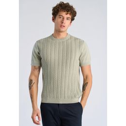 LINDBERGH Herren Kurzarmshirt "T-Shirt (Kurzarm) Relaxed Fit", beige, Gr. M, Obermaterial: 100% Baumwolle, Shirts