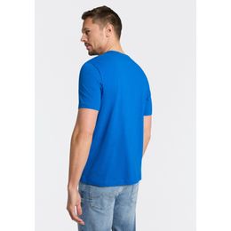 Mustang Herren Rundhalsshirt "Alex Logo Brust"nautical blau, Gr. M, bedruckt, Jersey, Obermaterial: 100% Baumwolle, Shirts, normale Passform,