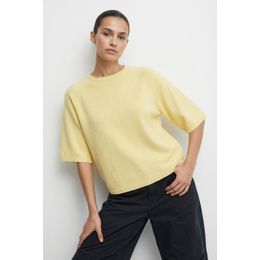 Only Damen Rundhalspullover "ONLLOYAL 2/4 O-NECK KNT NOOS"sunlight detail:melange, Gr. M, meliert, Strick, Obermaterial: 80% Polyester, 20% Nylon,