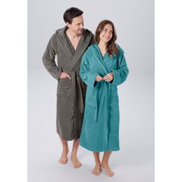 Unisex-Bademantel OTTO HOME, L:125cm, blau, Veloursfrottier, Hausm&auml;ntel, "Regona, Hotelbademantel, Morgenmantel, Standardl&auml;nge & &Uuml;berl&auml;nge", Damen &