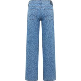 Mustang Damen Weite Jeans "Damen Style Medley Wide Leg", blau, Gr. 27, Denim/Jeans, 100% Baumwolle, Jeans