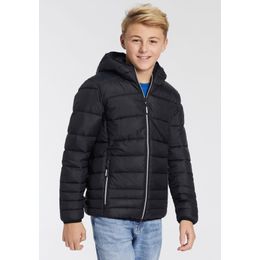 CMP Jungen Steppjacke "KID JACKET FIX HOOD", schwarz, Gr. 128, unifarben, Obermaterial: 100% Polyester. Futter: 100% Polyester. Wattierung: 100%